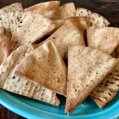 Crunchy Salt and Pepper Pita Chips - Audrey Dunham