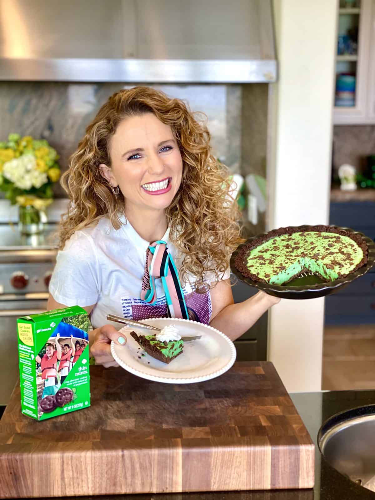 5-Ingredient Vegan Thin Mint Ice Cream Pie - Audrey Dunham